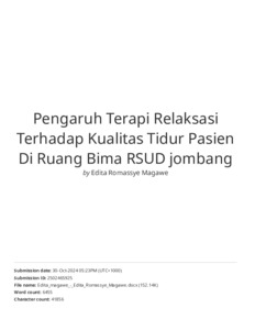 Pengaruh Terapi Relaksasi Terhdap Kualitas Tidur Pasien di Ruang Bima RSUD Jombang - ITSKes ...